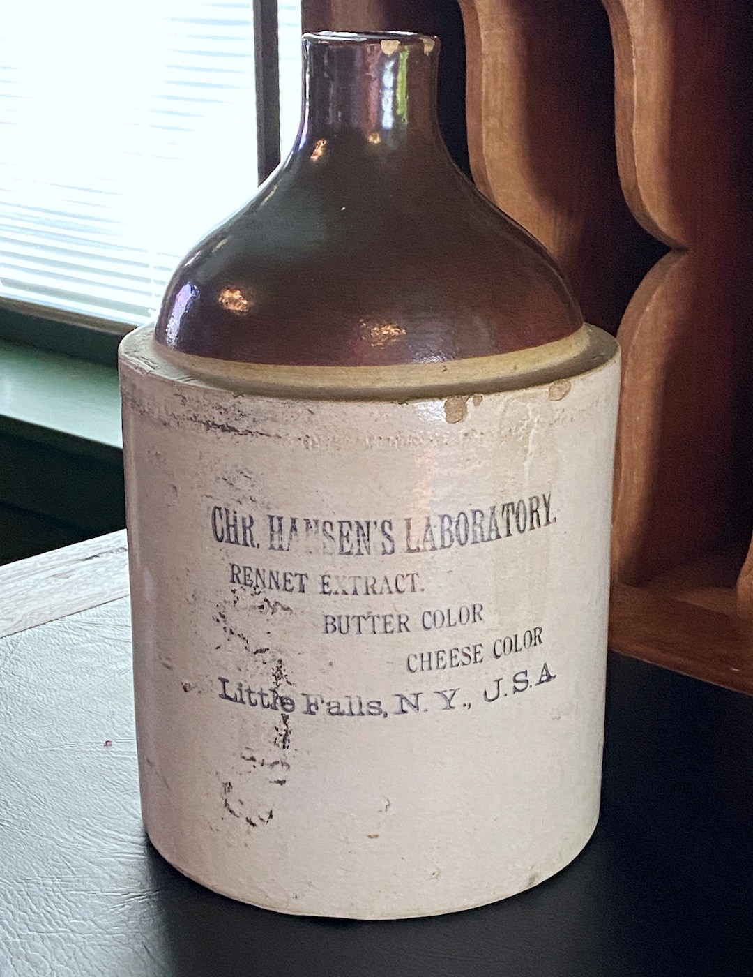 Antique Chr. Hansen's Laboratory Rennet Extract Advertising Stoneware ...