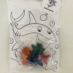 Shark Personalized Crayons With Coloring Page, Shark Party Favors ...