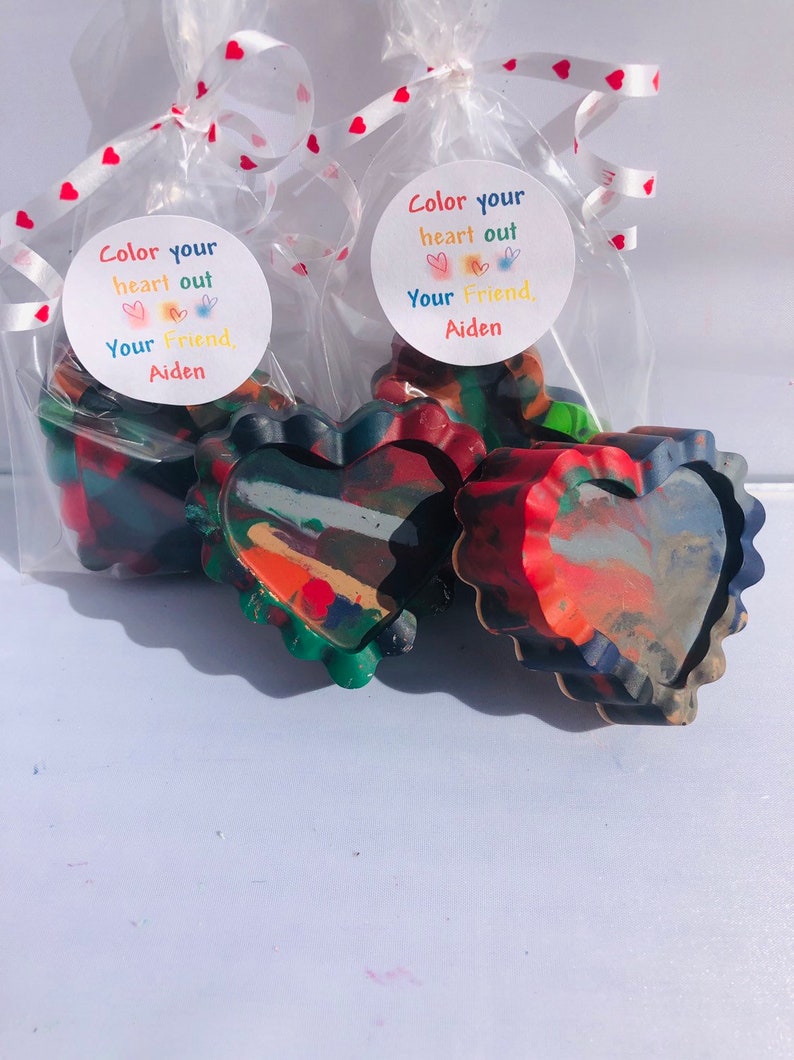 Personalized Heart Crayon Valentines Day valentines - Etsy