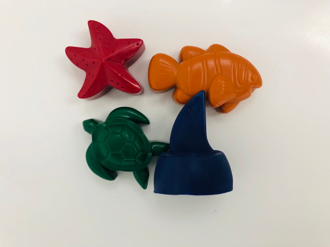 Shark Personalized Crayons With Coloring Page, Shark Party Favors ...