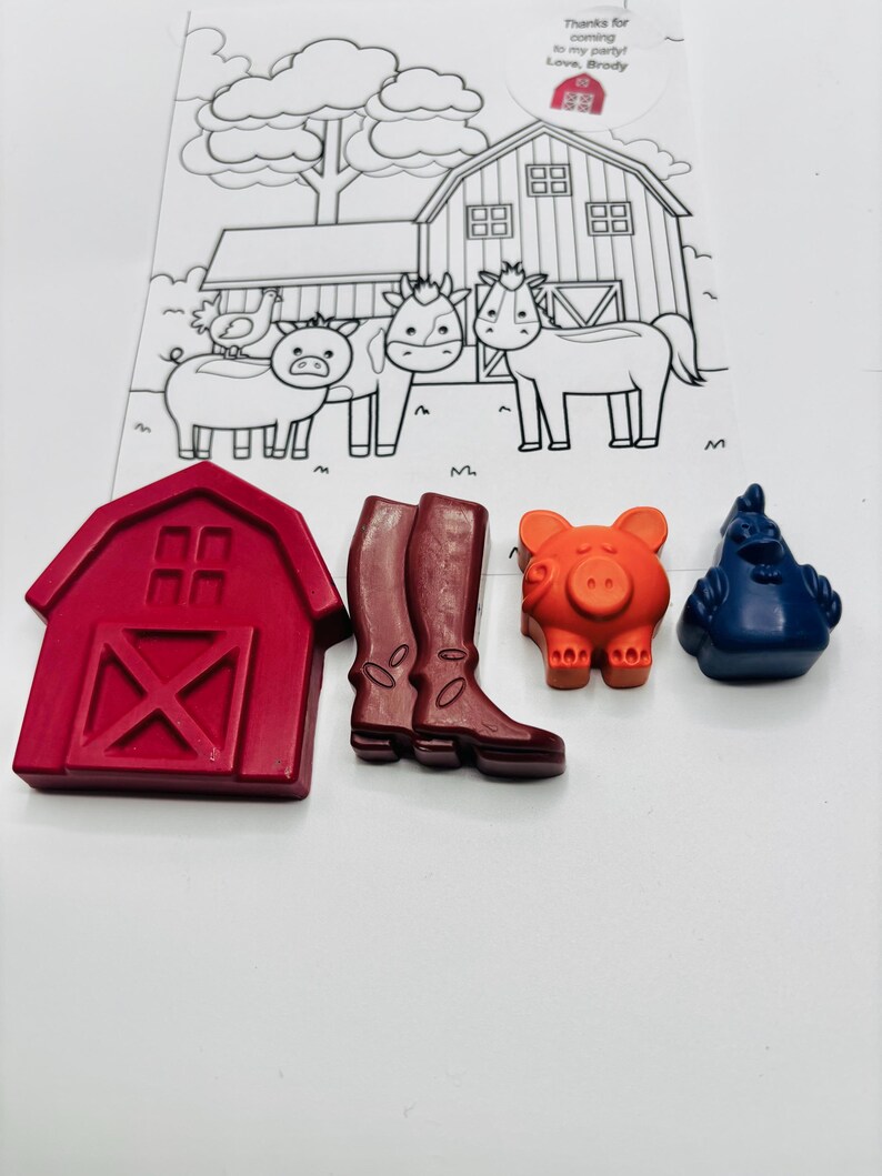 Farm Animal Crayons – Personalized Party Favors With Coloring Page - Etsy