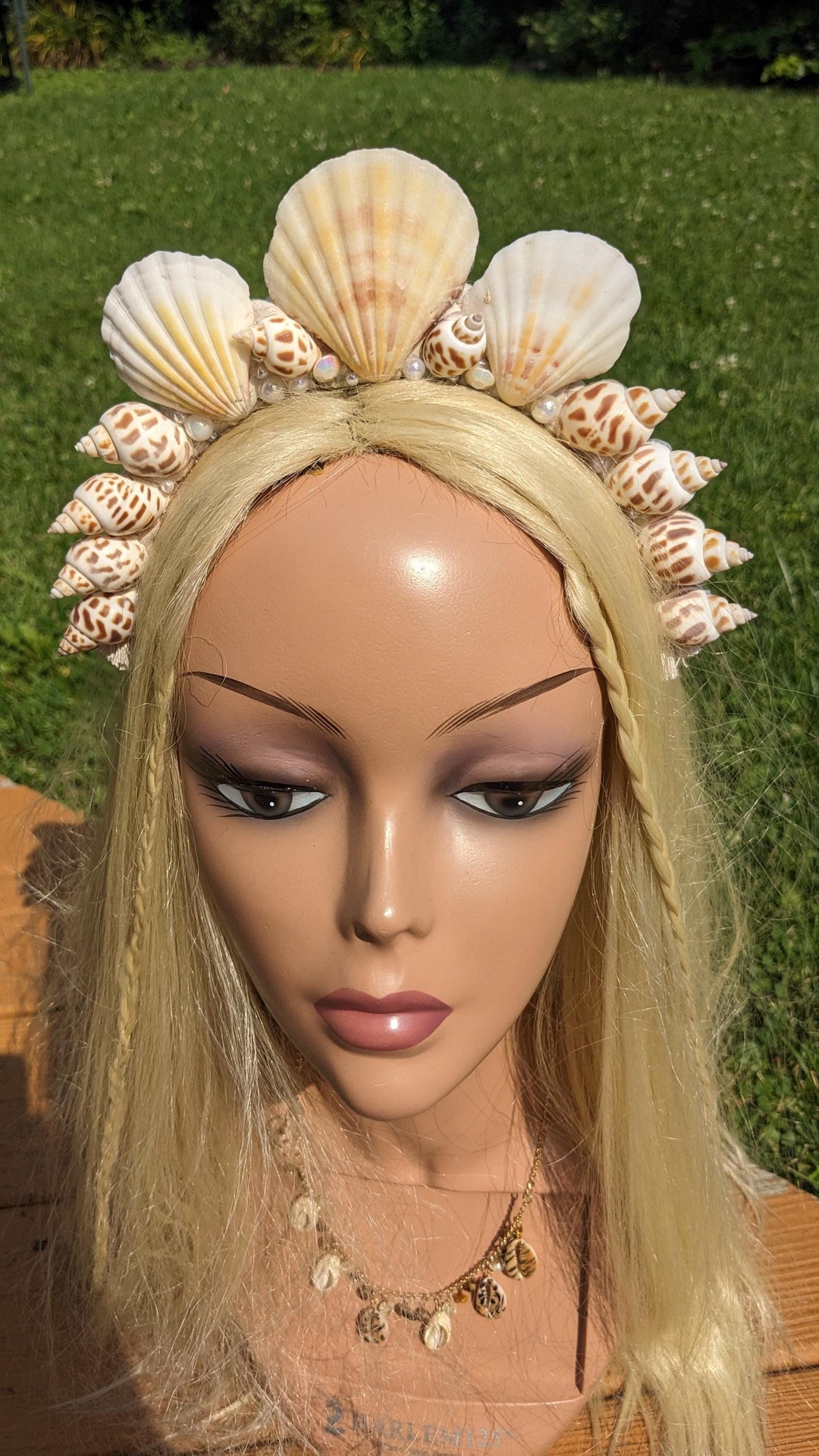 Mermaid Crown Tiara Headband Sea Shell Rhinestone Fantasy Natural Raw ...
