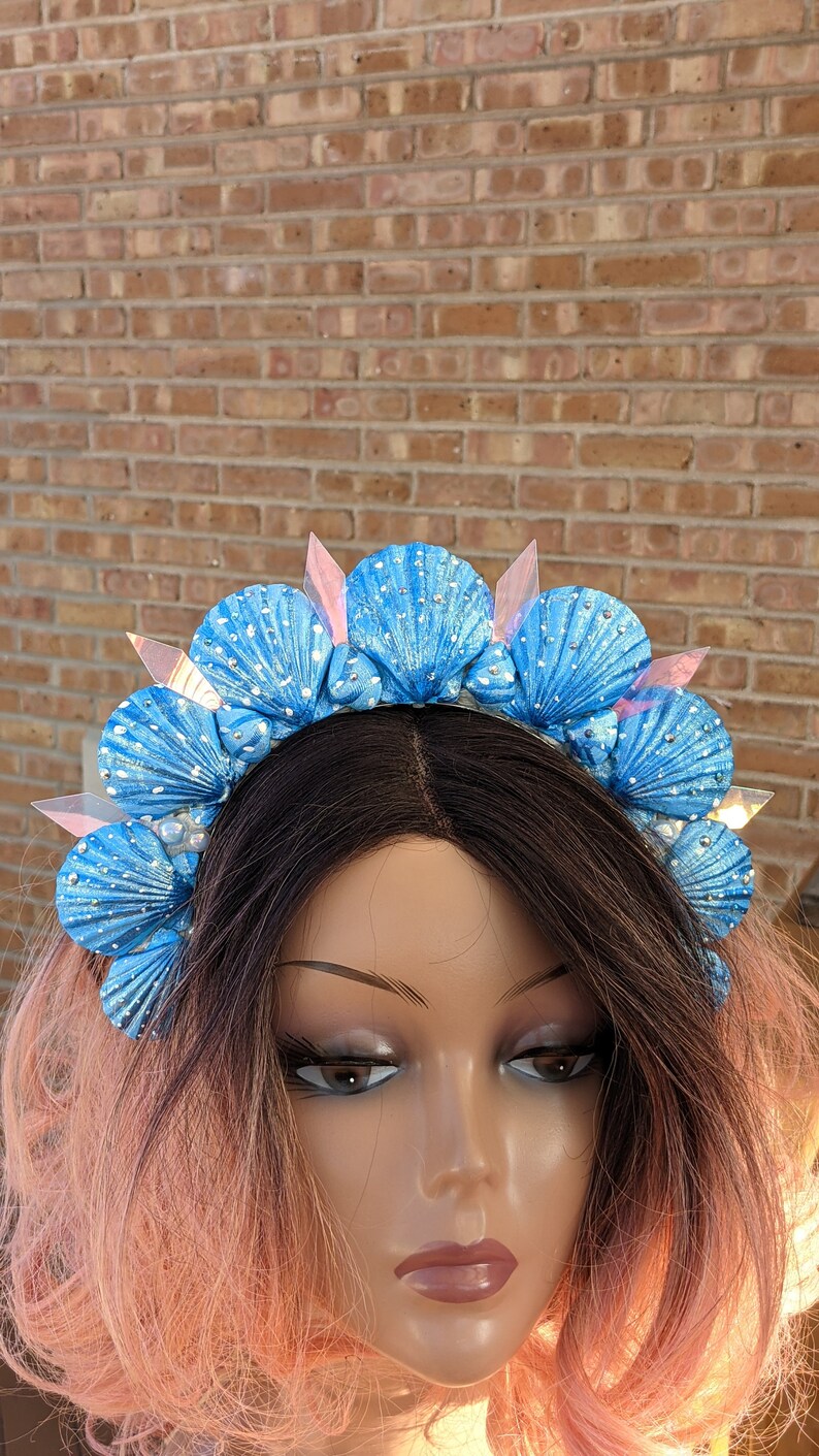 Mermaid Avatar Crown Tiara Headband Sea Shell Rhinestone Pearl - Etsy
