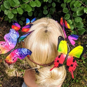 Butterfly Crown: Multicolor Tiara Headband for Cosplay & Festivals - Etsy