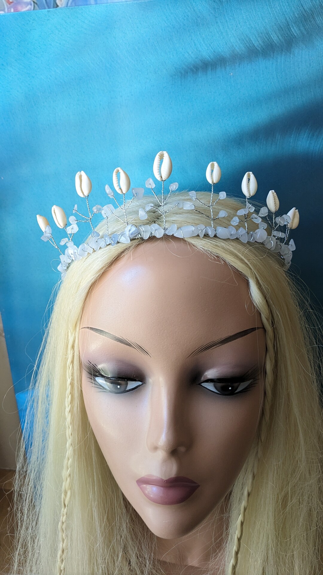 Wedding Bridal Mermaid Tiara Crown Headband Silver Cowrie Sea Shell ...