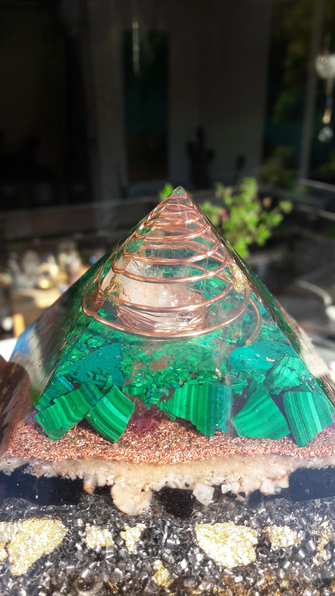 Orgonite Pyramid Malachite M 12 Cm - Etsy Australia