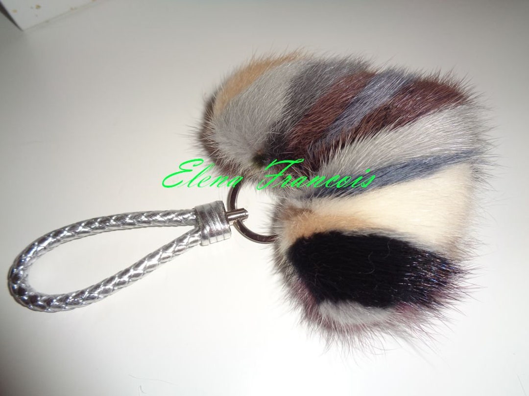 Keychain Heart Shape Keychain New Jewelry Real Mink Charm Car Jewelry ...