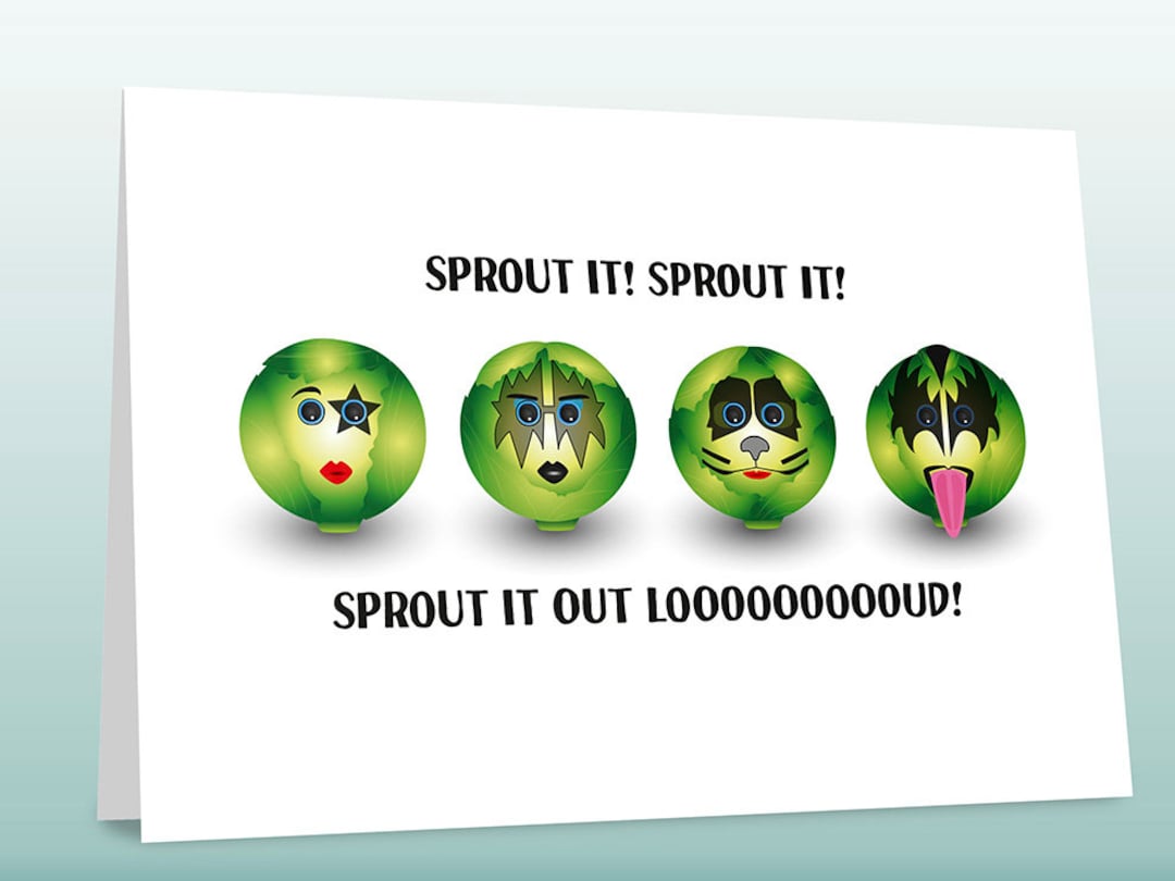 KISS Sprout It Out Loud Christmas Card - Etsy UK