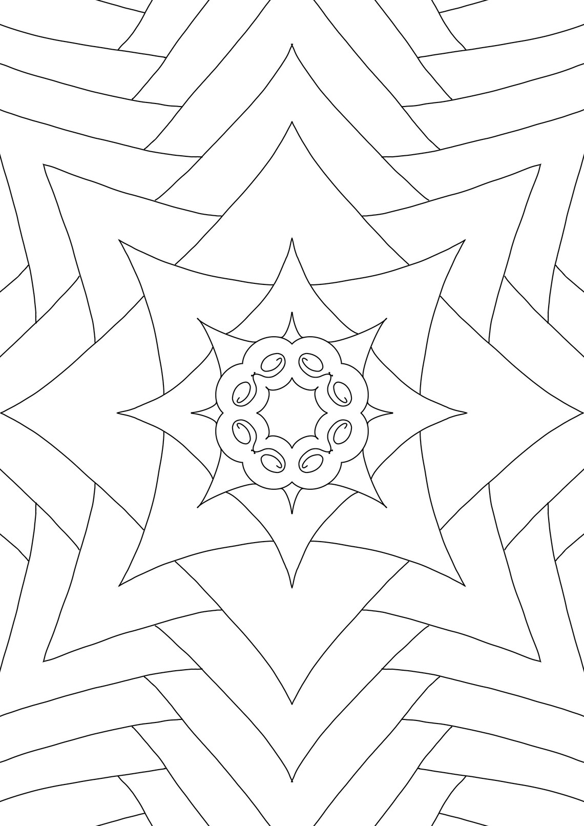 Simple Patterned Colouring Page Digital Download Adult | Etsy