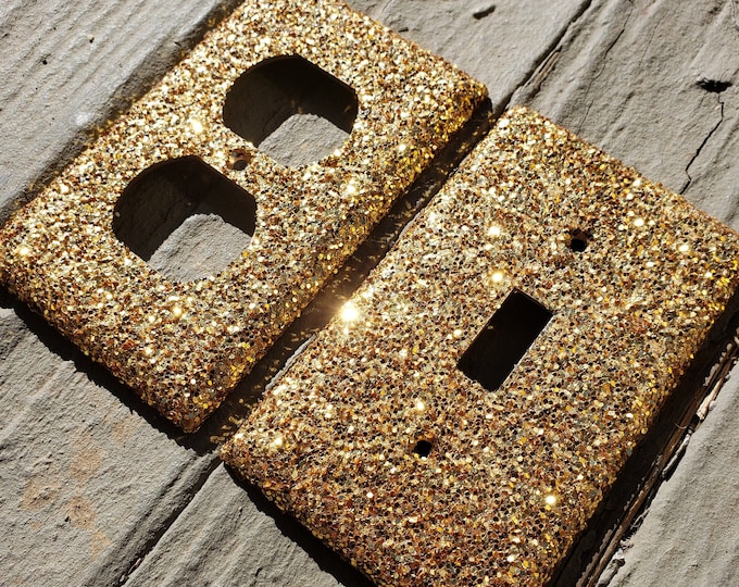Chunky Champagne Gold - Light Switch & Outlet Covers - Sparkle ...