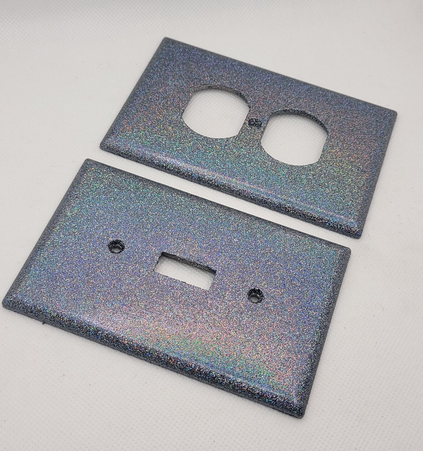 Holographic Rainbow Black Glitter Light Switch & Outlet - Etsy