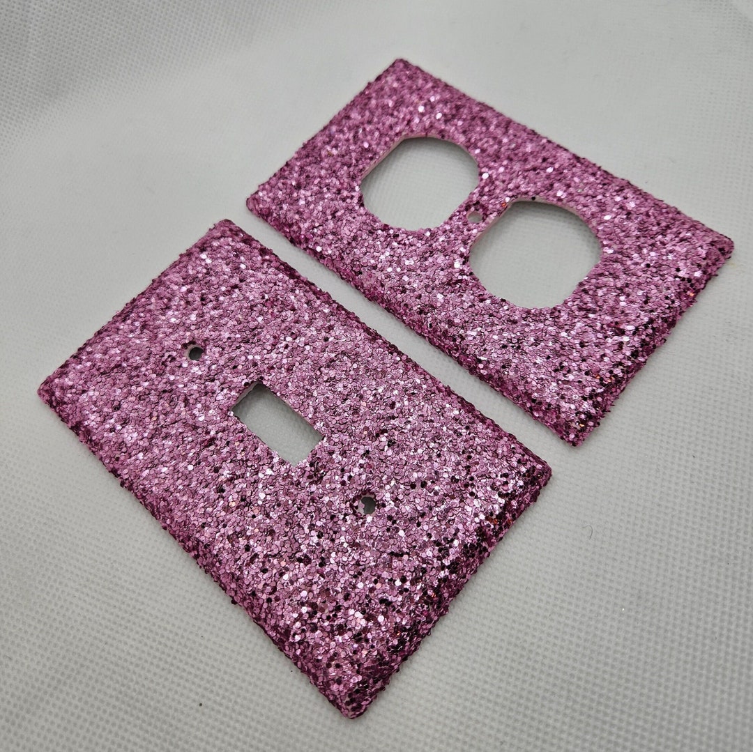 Pink Glittery Light Switch & Outlet Covers - Pink Room Decor- Glitter ...