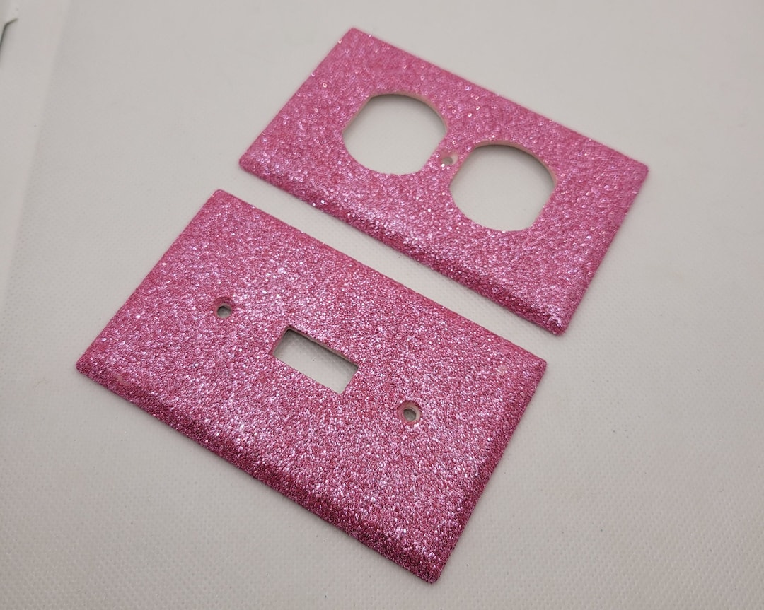 Light Pink Glitter Light Switch & Outlet Covers - Pink Room Decor ...