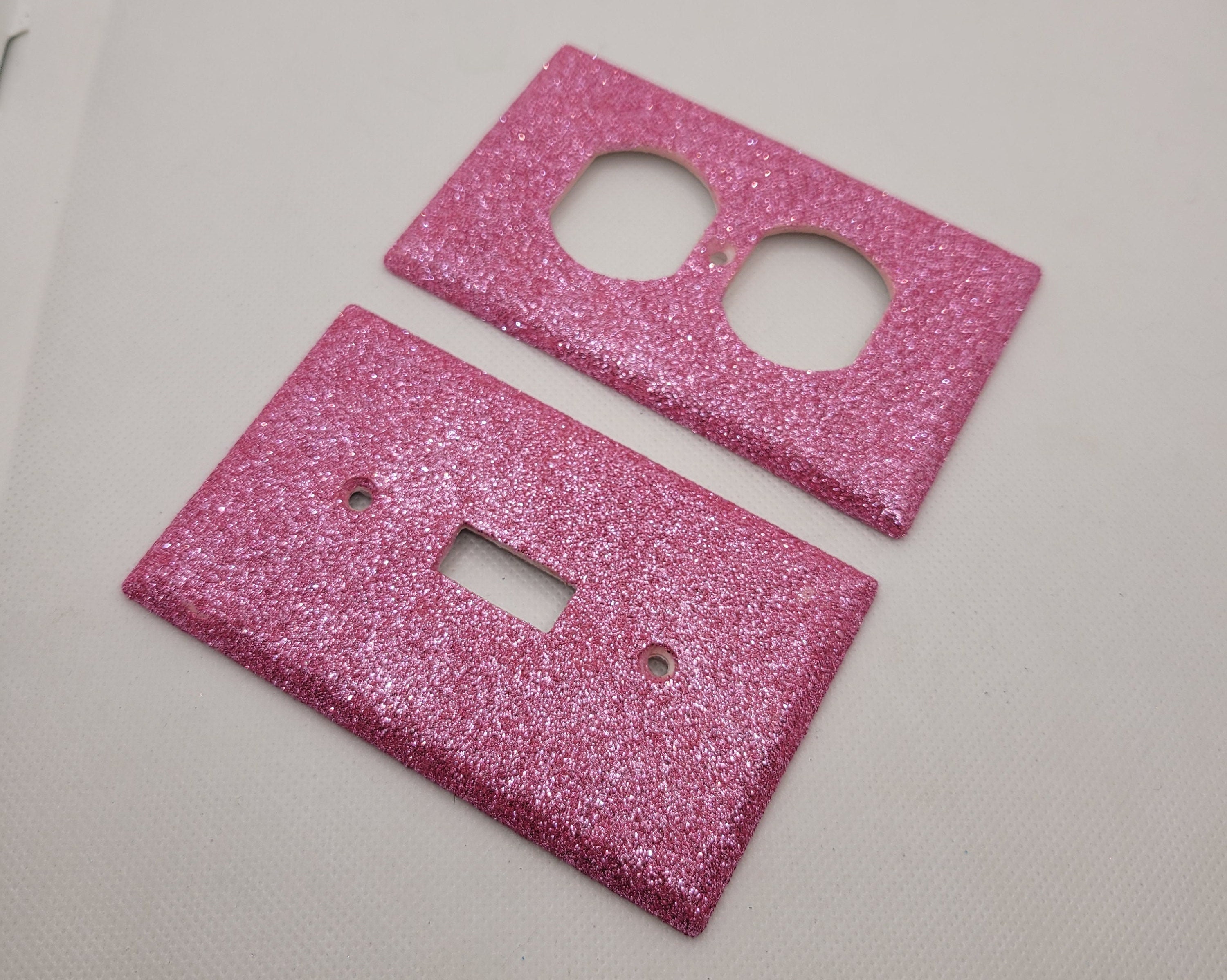 Light Pink Glitter Light Switch & Outlet Covers Pink Room - Etsy