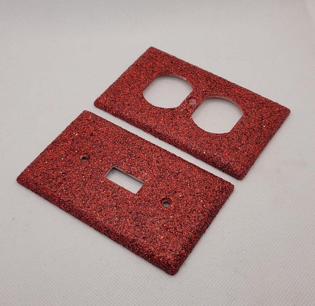 Ruby Red Holographic Glitter - Light Switch & Outlet Covers - Red Room ...