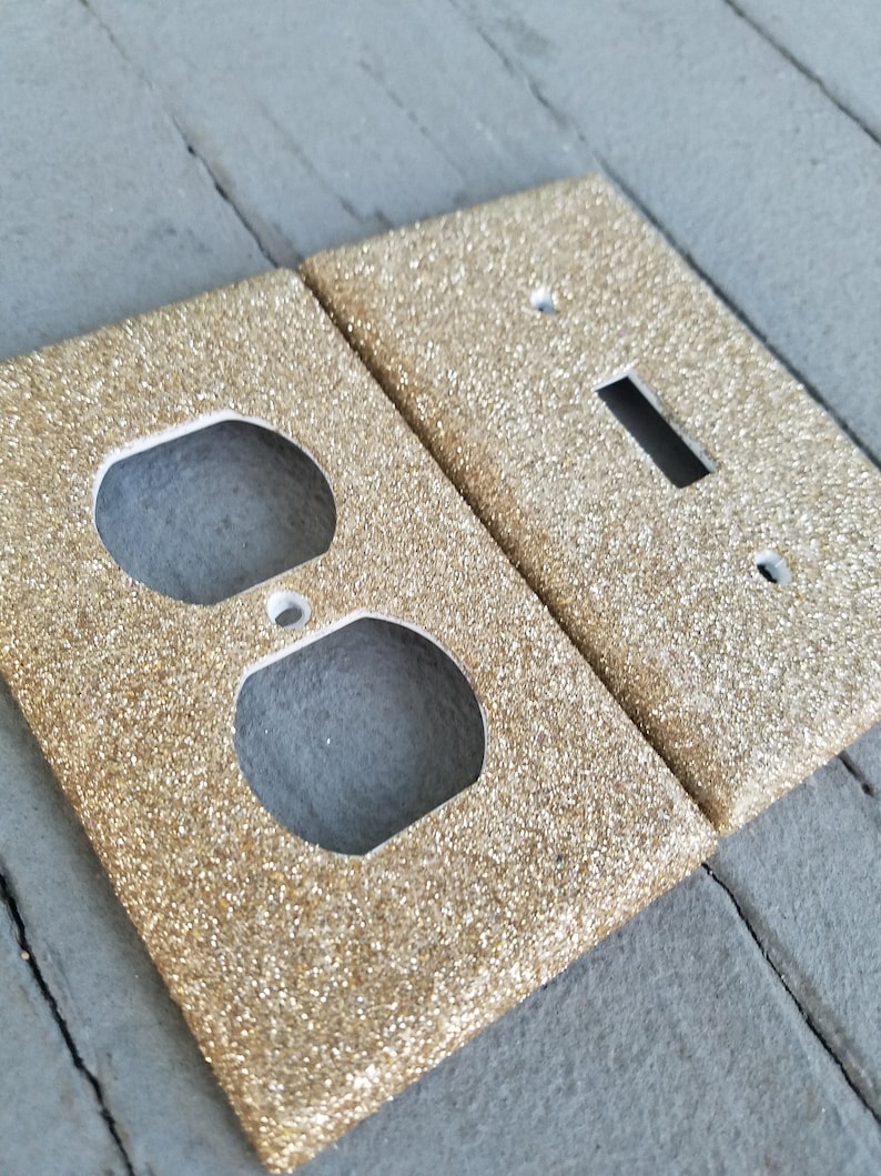 Champagne Gold - Light Switch & Outlet Covers - Sparkle - Glitter Decor ...