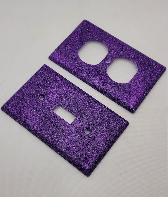 Purple Glitter Glitter Light Switch and Outlet Plates | Etsy