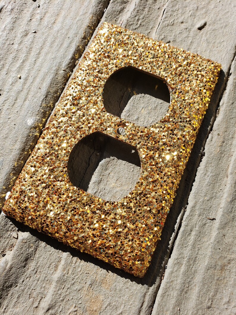 Chunky Champagne Gold - Light Switch & Outlet Covers - Sparkle ...