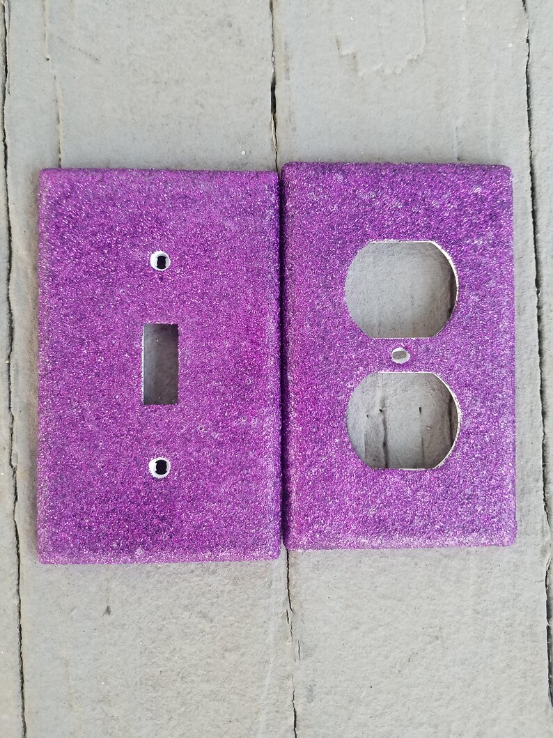 Purple Glitter Glitter Light Switch and Outlet Plates | Etsy