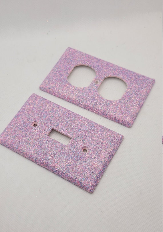 Light Pink and Purple Glitter Light Switch & Outlet Covers - Etsy