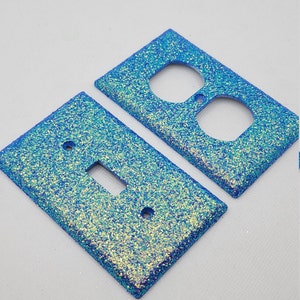 Blue Color Shifting Glitter Light Switch & Outlet Covers - Sparkly ...