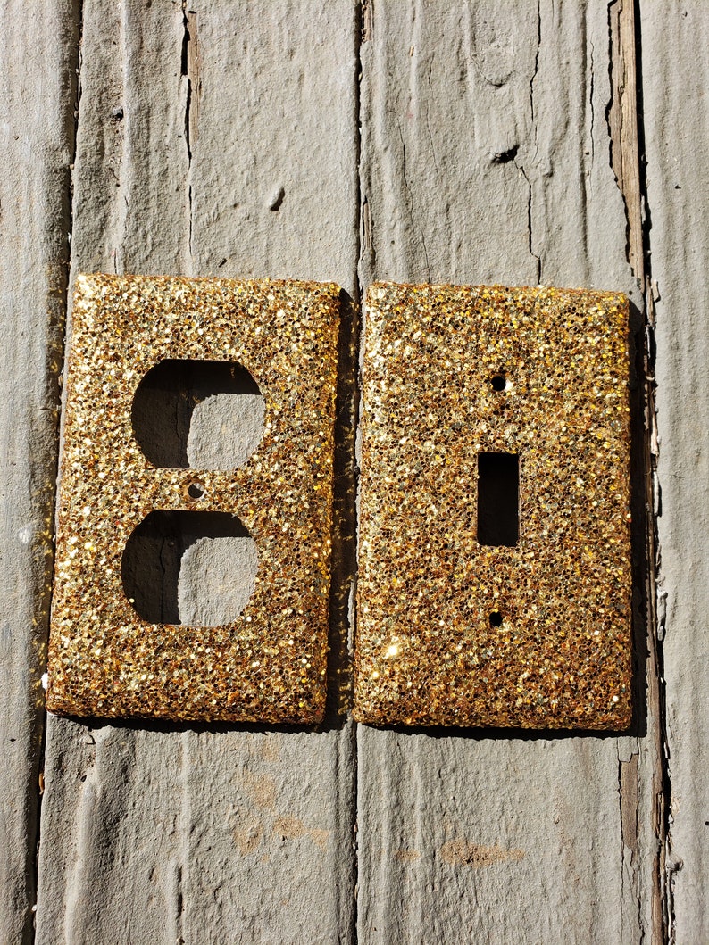 Chunky Champagne Gold - Light Switch & Outlet Covers - Sparkle ...