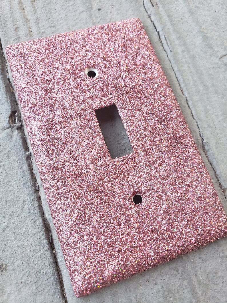 Holographic Rose Gold Glitter Pink Glitter Light Switch & | Etsy