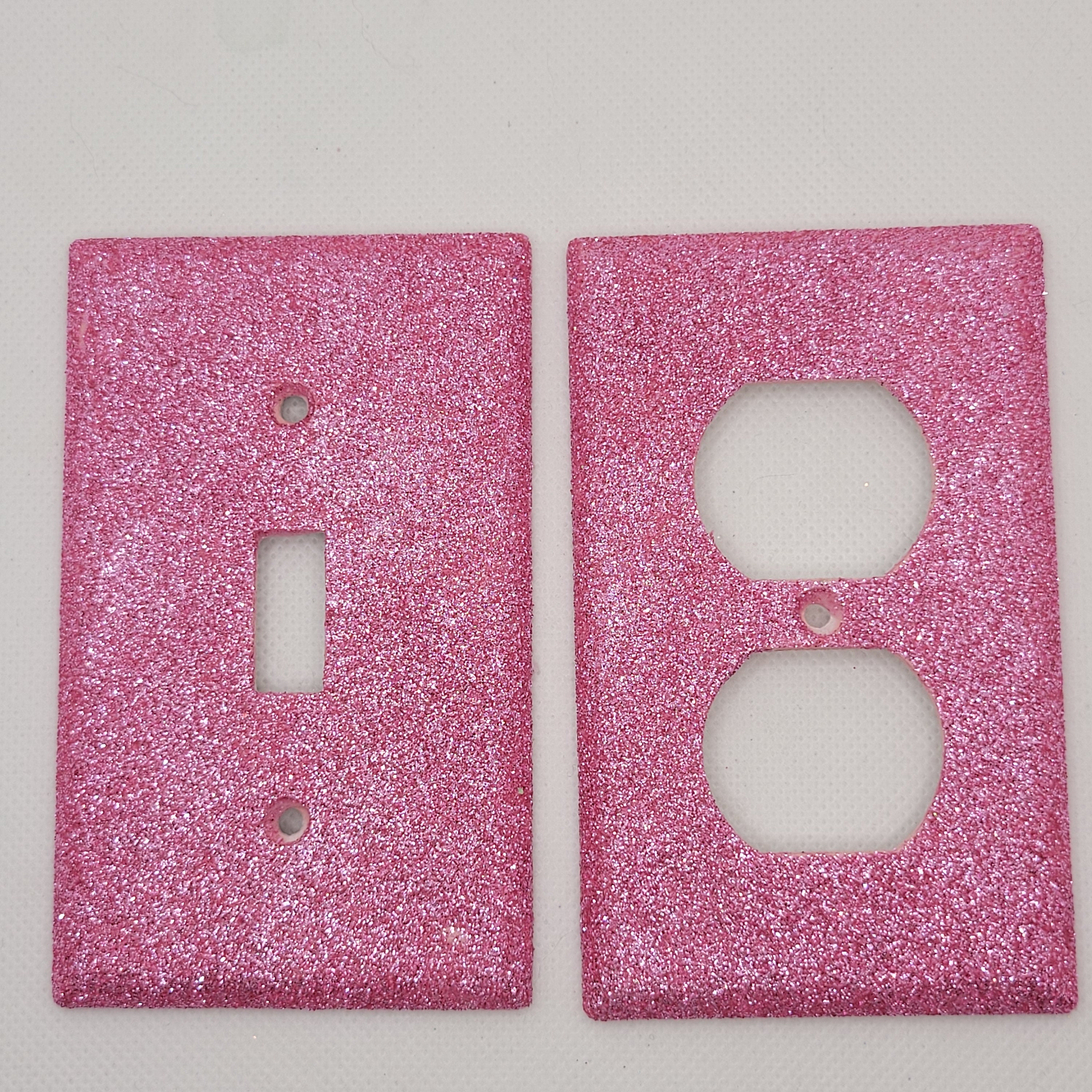 Light Pink Glitter Light Switch & Outlet Covers Pink Room - Etsy