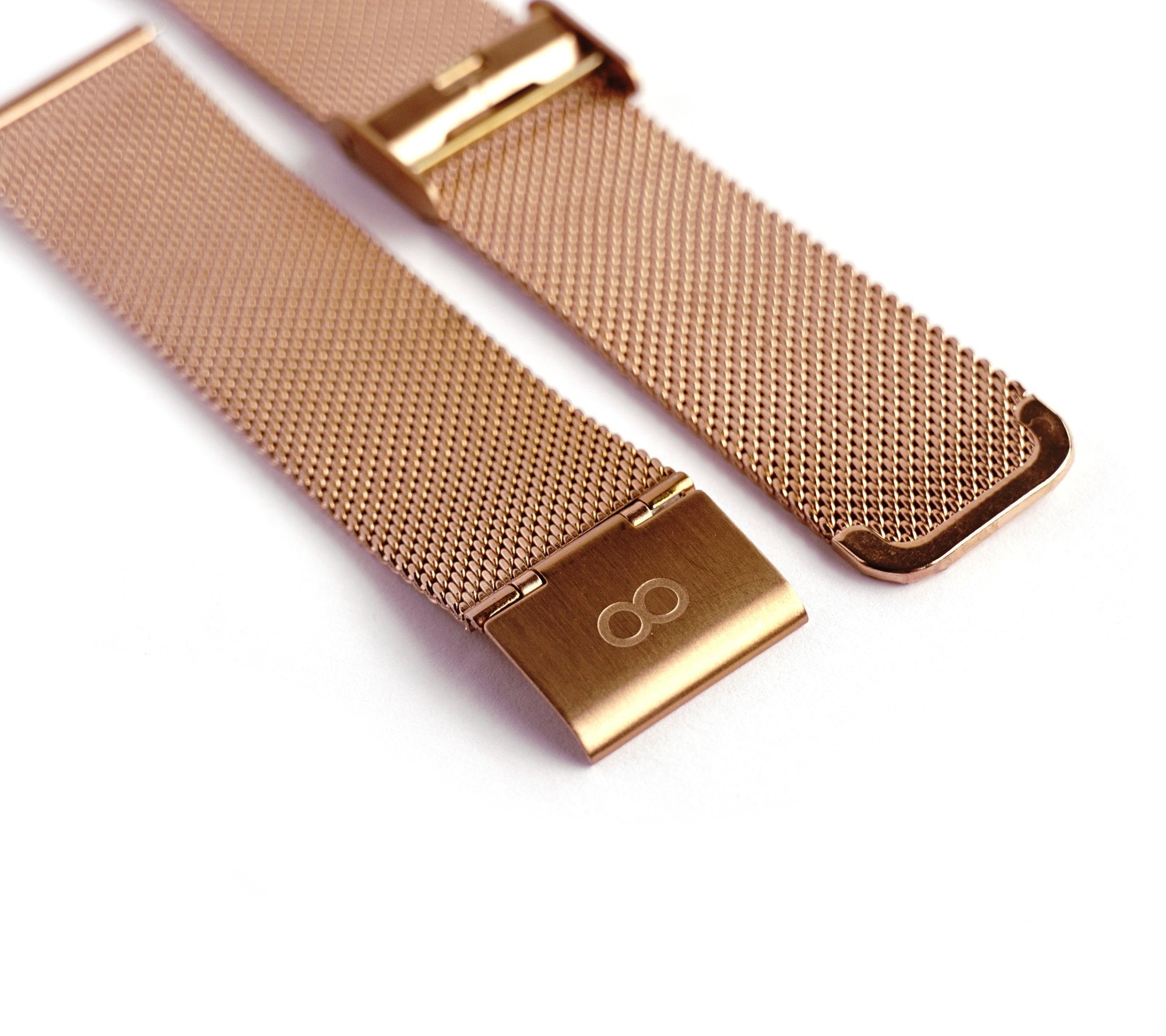 20mm Watch Strap, Stainless Steel, Adjustable Rose Gold Mesh Band ...