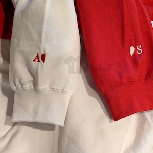 Embroidered Initial Hoodie or Sweatshirt Personalized Valentines Day ...