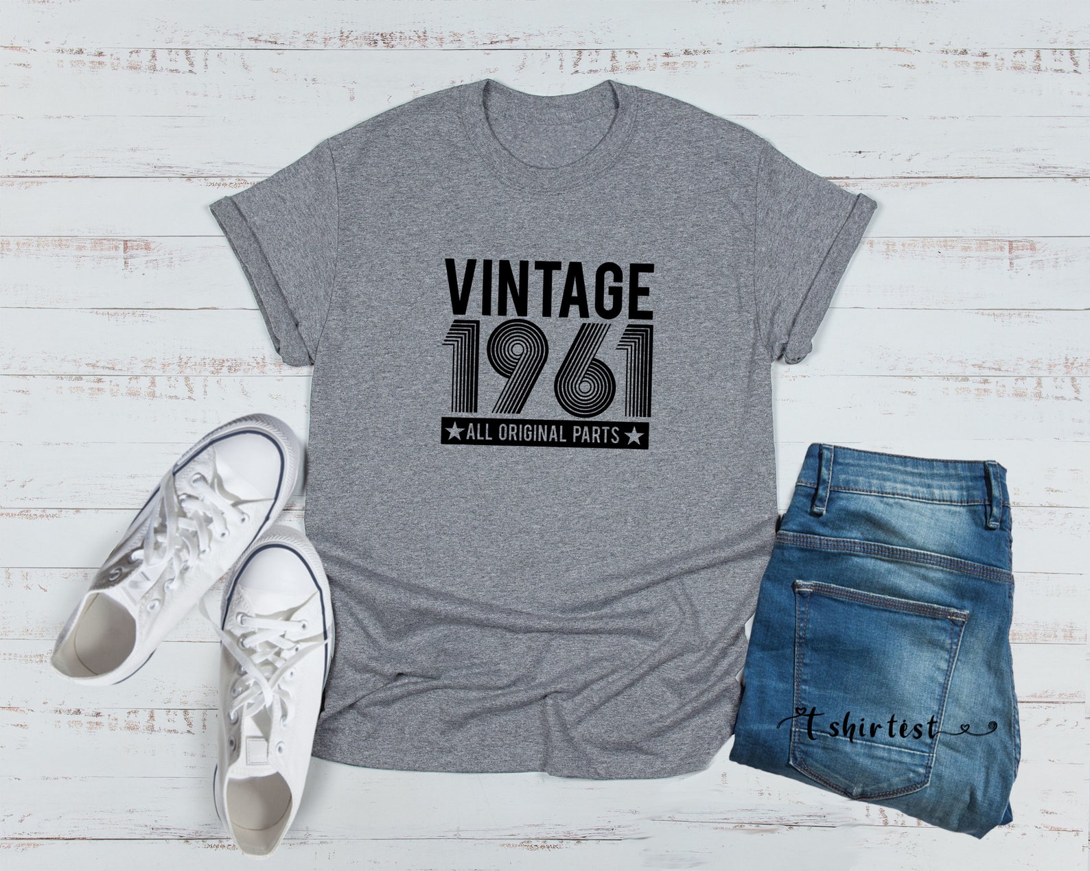 61st Birthday Day Gift 1961 All Original Parts T Shirt 61 - Etsy