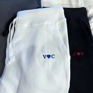 Custom Embroidered Joggers, Couples Sweatpants Initial Pants With a ...