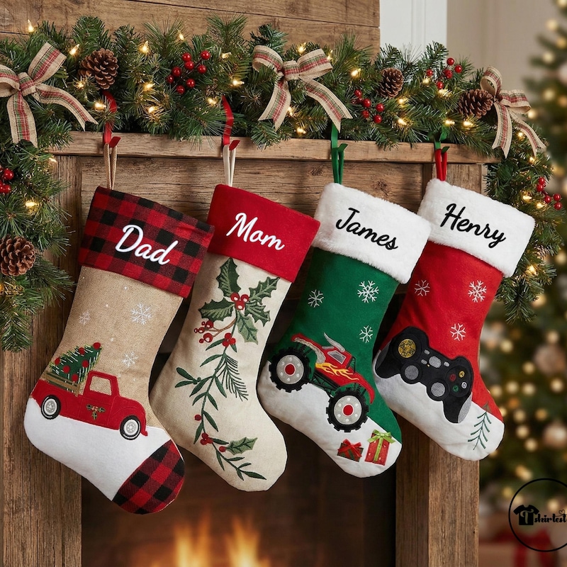 Stocking Personalised Bow - Etsy