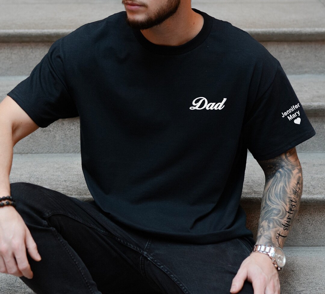 Custom Embroidered Dad Shirt With Kids Names: Personalized Christmas ...