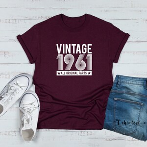 61st Birthday Day Gift 1961 All Original Parts T Shirt 61 - Etsy