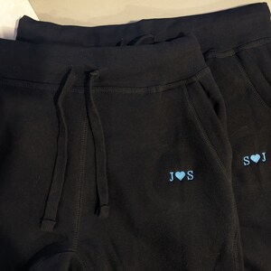 Custom Embroidered Joggers, Couples Sweatpants Initial Pants With a ...