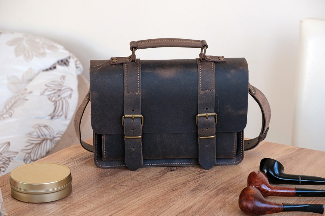 Distressed Leather 6-pipe Messenger Bag, Handmade Pipe Shoulder Bag - Etsy