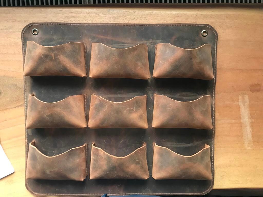 Leather Tobacco Tin Wall Rack Handmade Tin Holder Tin Rack - Etsy