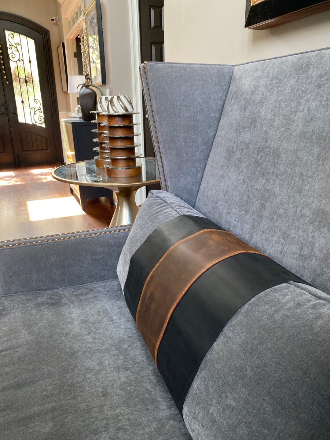 Leather 2-colour Sofa Runner, Multiple Colour Runner for Both Sofa ...