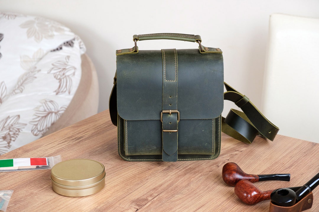 Distressed Leather 8-pipe Messenger Bag, Handmade Pipe Shoulder Bag - Etsy