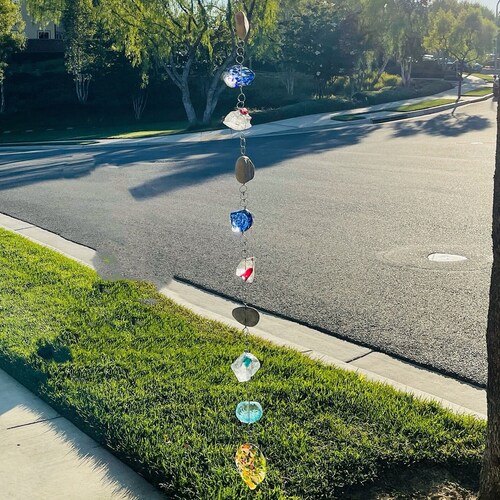Rainbow Large Art Glass Rock Rain Chain - Etsy