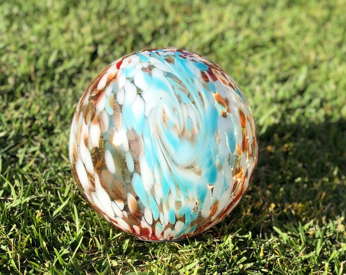 10" Solar Light up LED Art Glass Gaze Ball-blue/garden/pathway Light ...