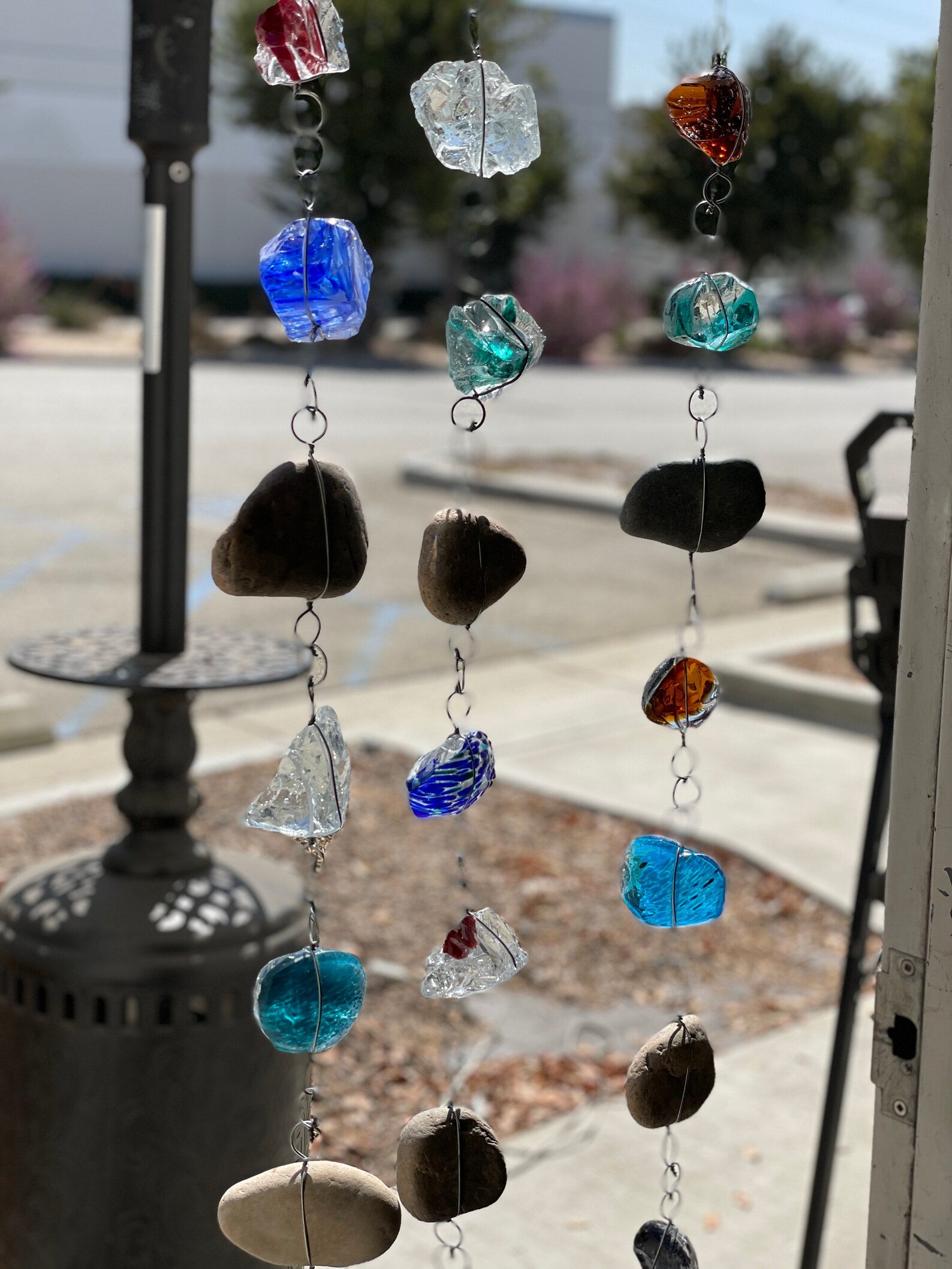 Rainbow Large Art Glass Rock Rain Chain - Etsy