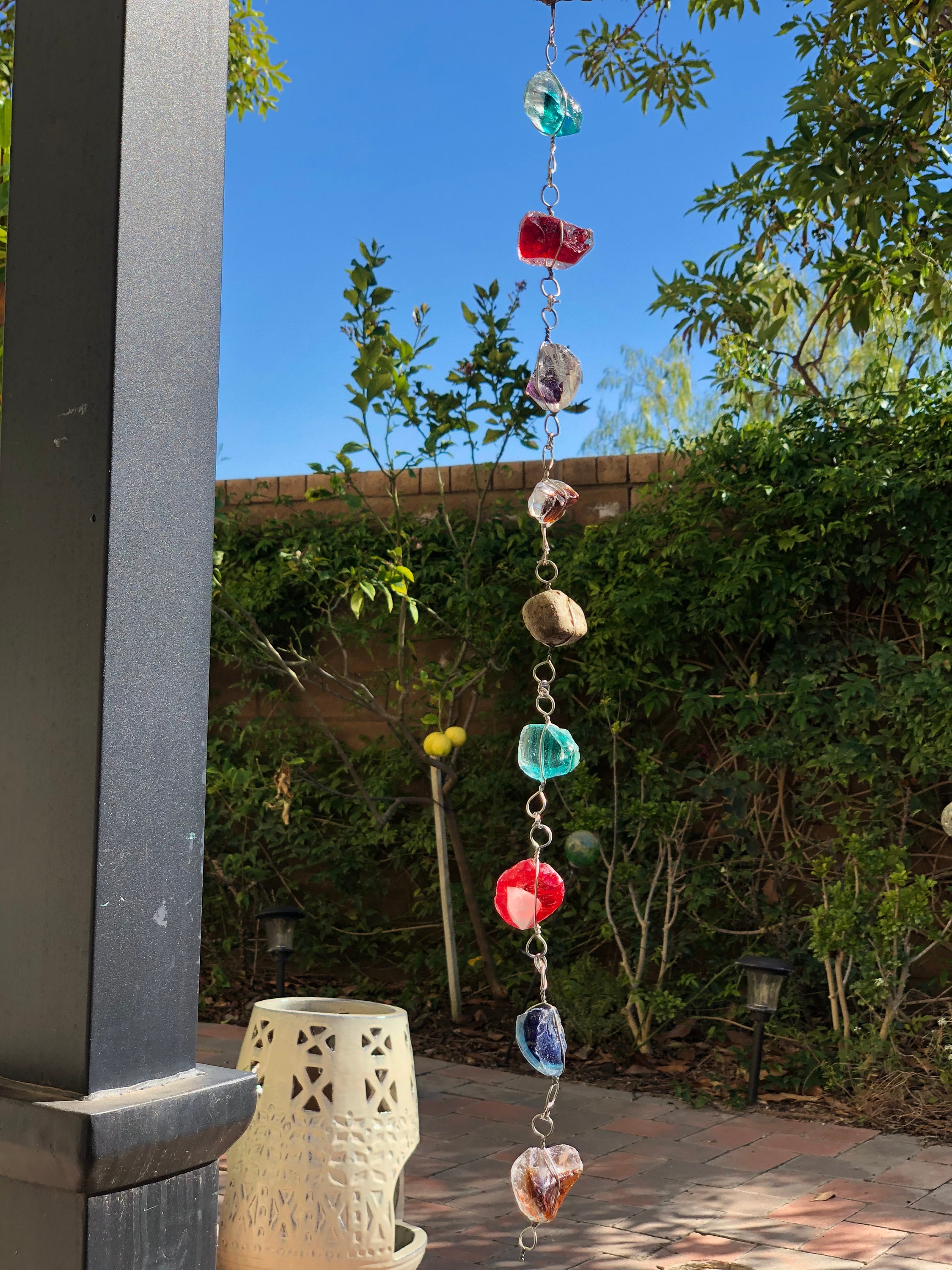 Art Glass Rock Rain Chain - Etsy UK