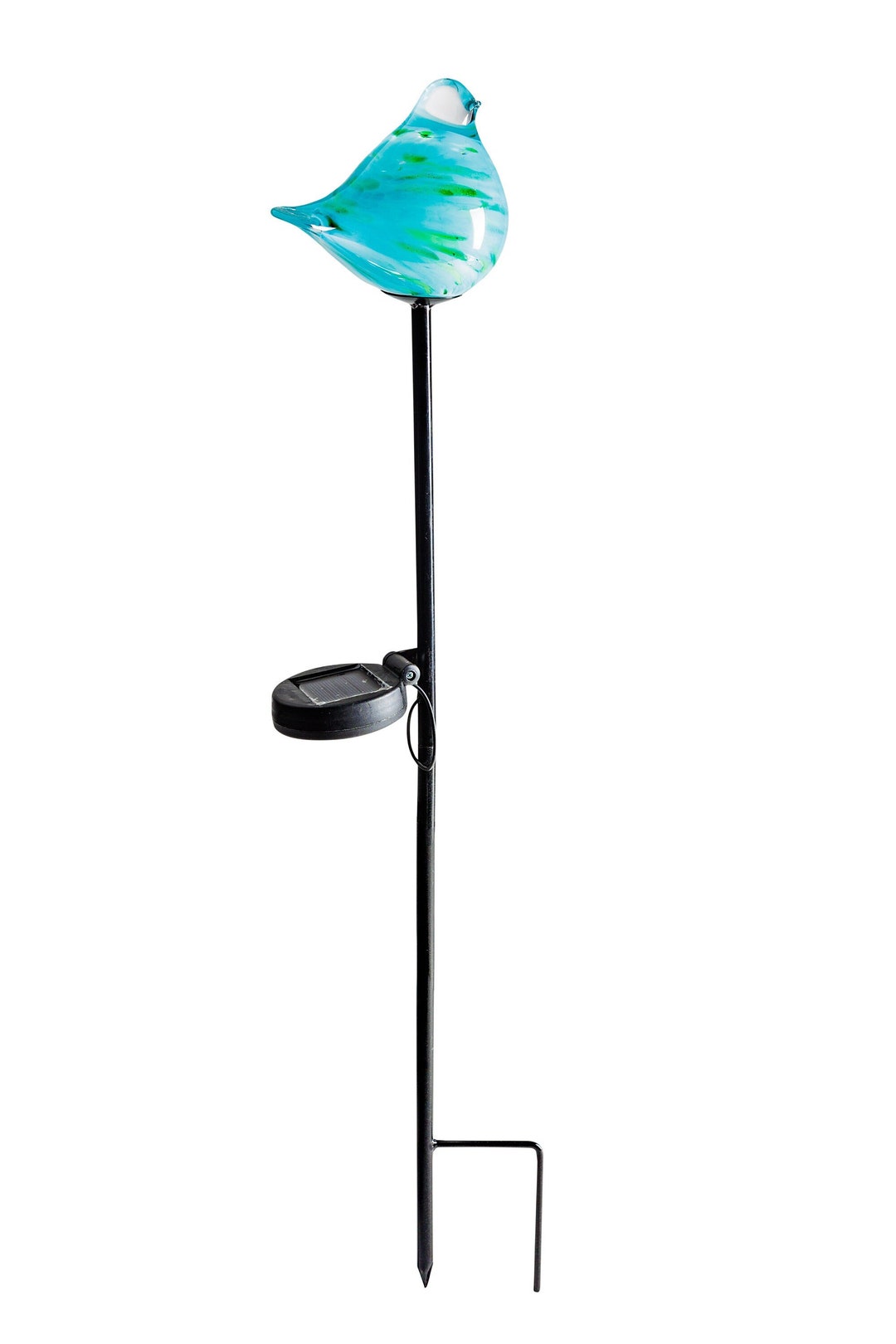 Handmade Art Glass Bird Solar Garden Lights: Blue & White, Set of 2 - Etsy