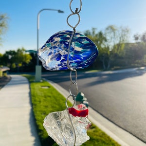 Rainbow Large Art Glass Rock Rain Chain - Etsy