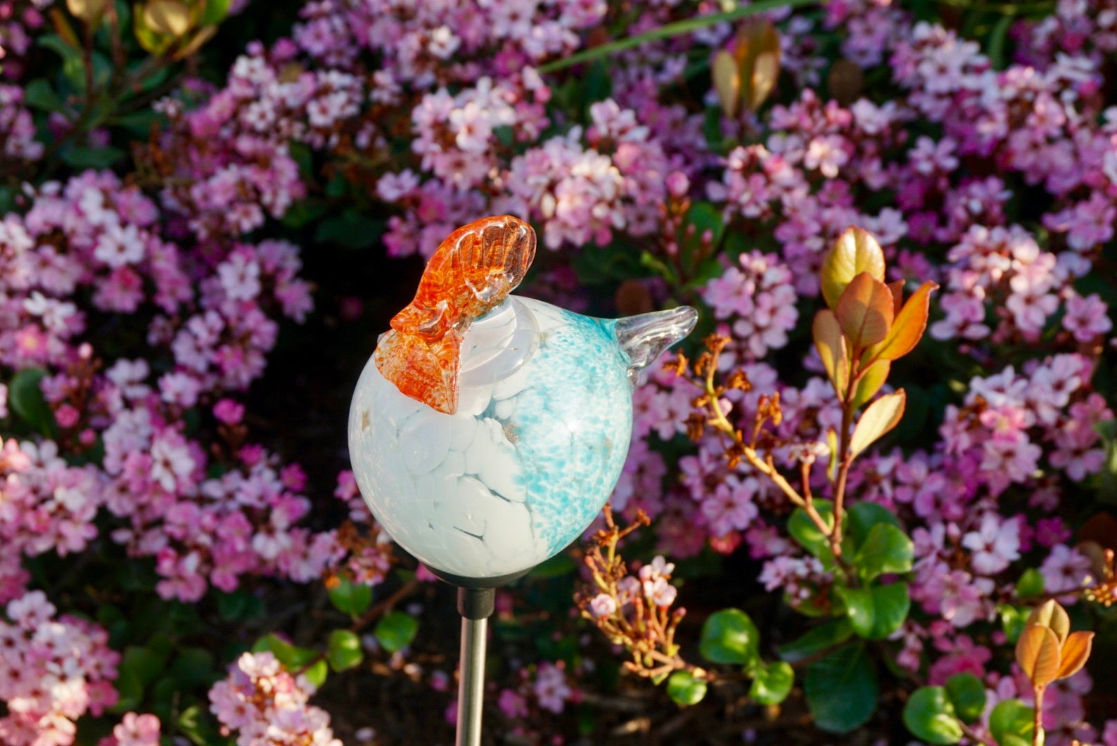 Set of 2 Handmade Art Glass LED Solar Path Garden Lights - Etsy