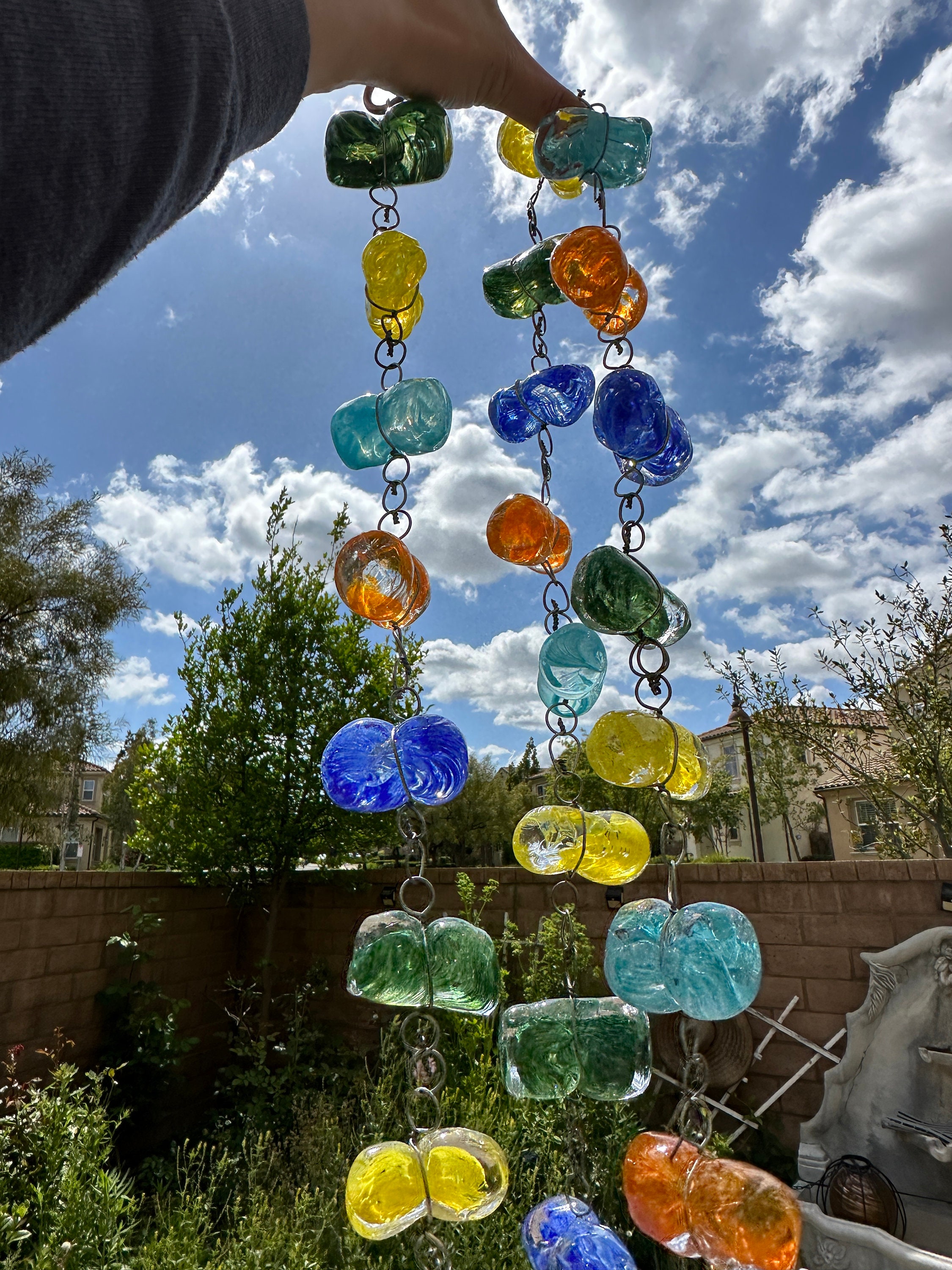 6 Ft Art Glass Rain Chain - Etsy