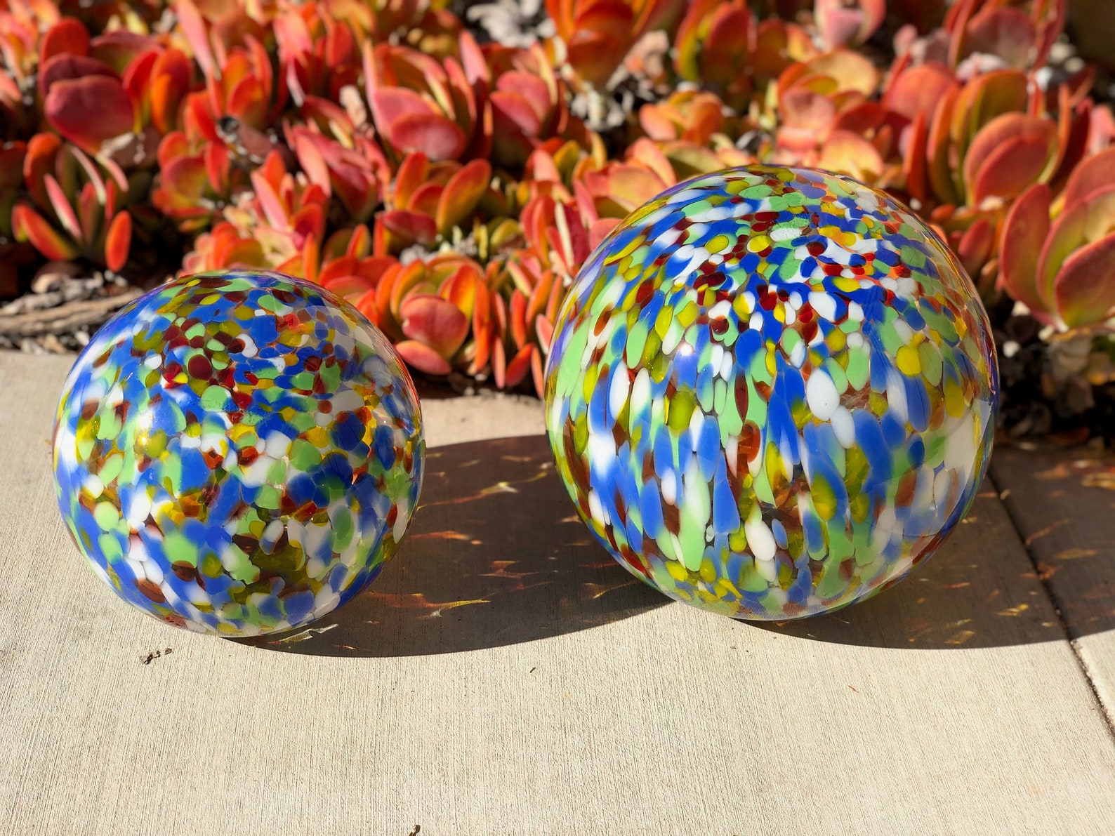 10 Solar LED Light Art Glass Gaze Ball - Etsy