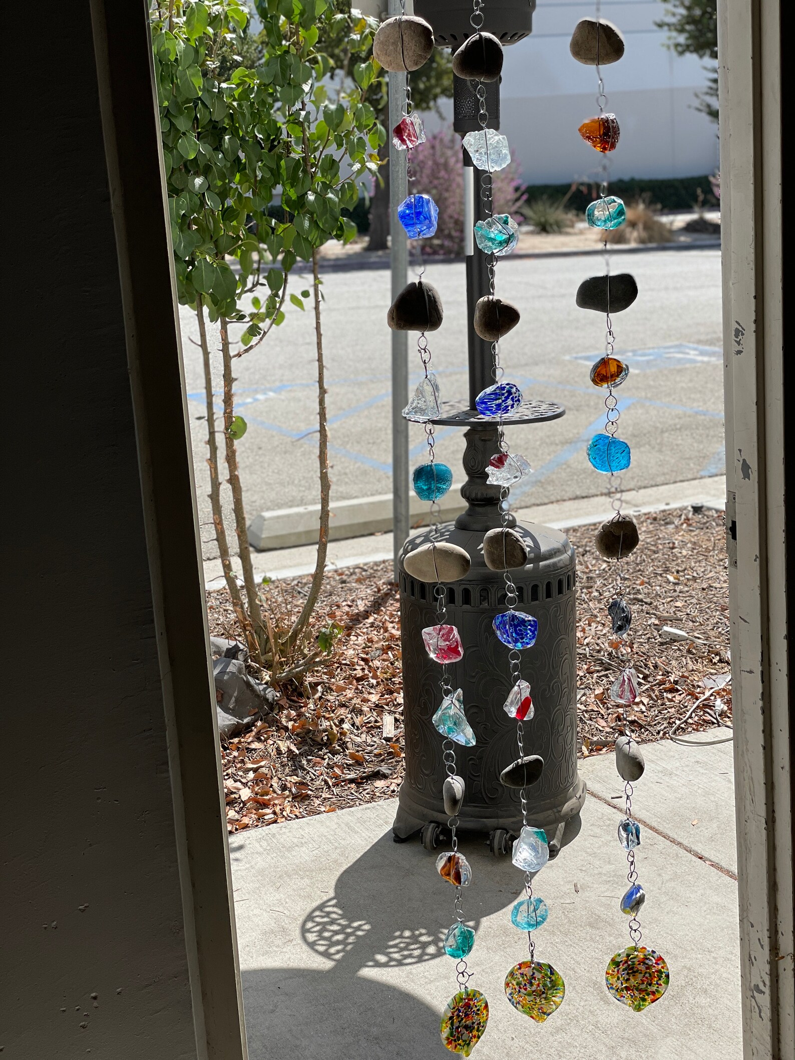 Rainbow Large Art Glass Rock Rain Chain - Etsy